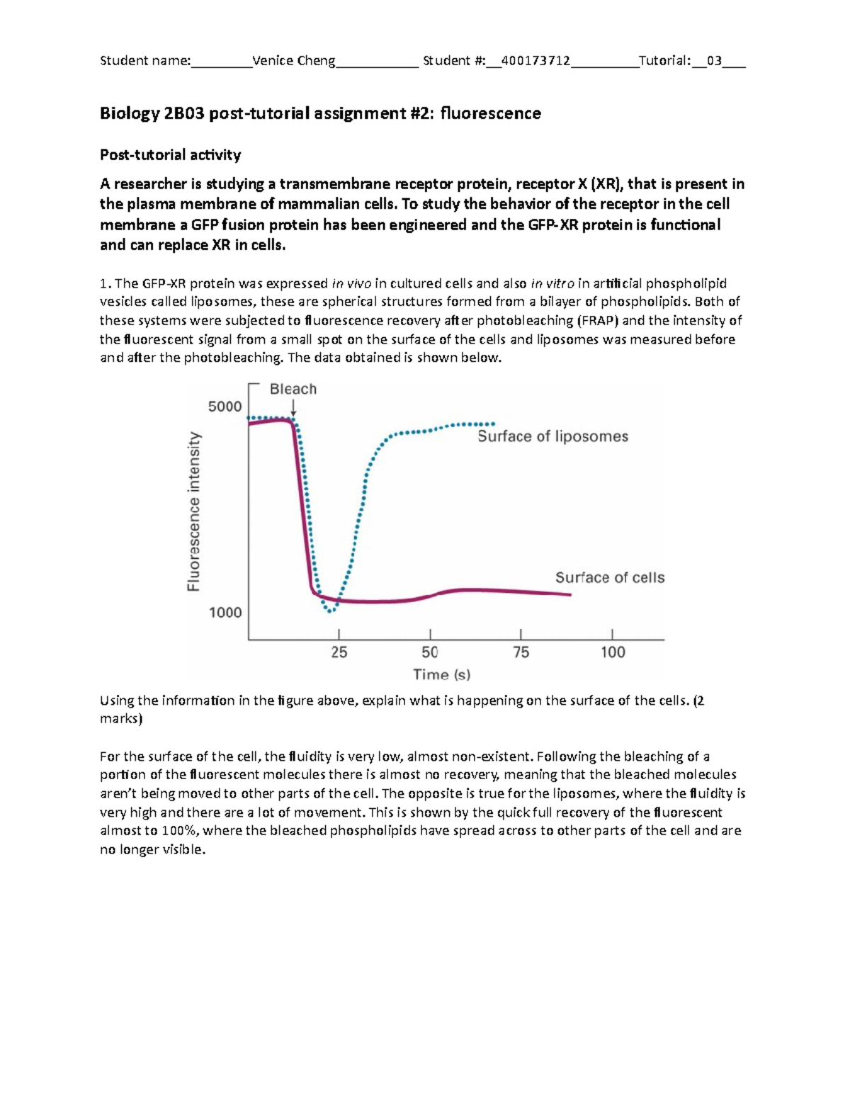 F20 Bio 2B03 post-tutorial assignment 2 fluorescence - Student name ...
