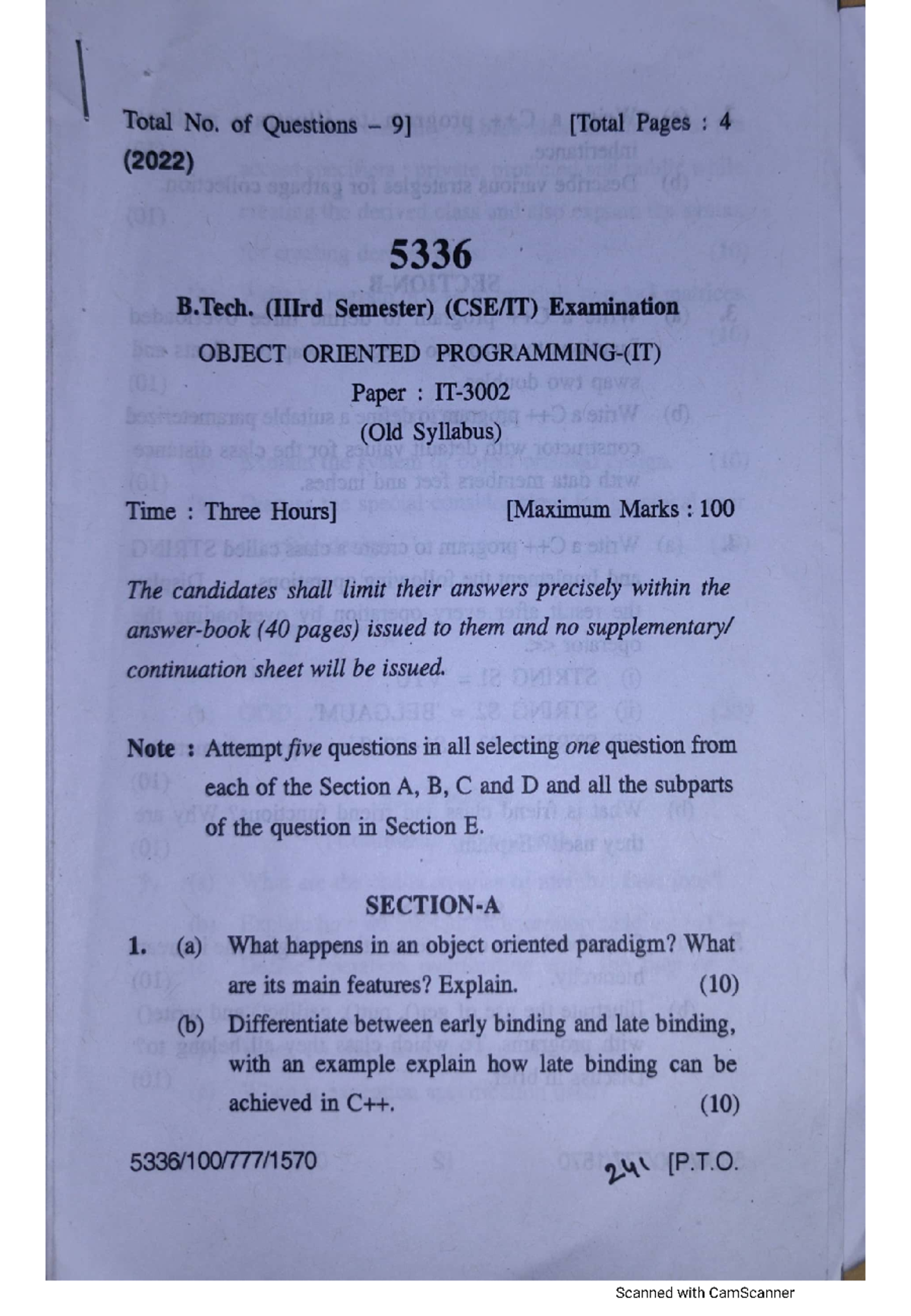 Oops - ....... - Information Technology - Studocu