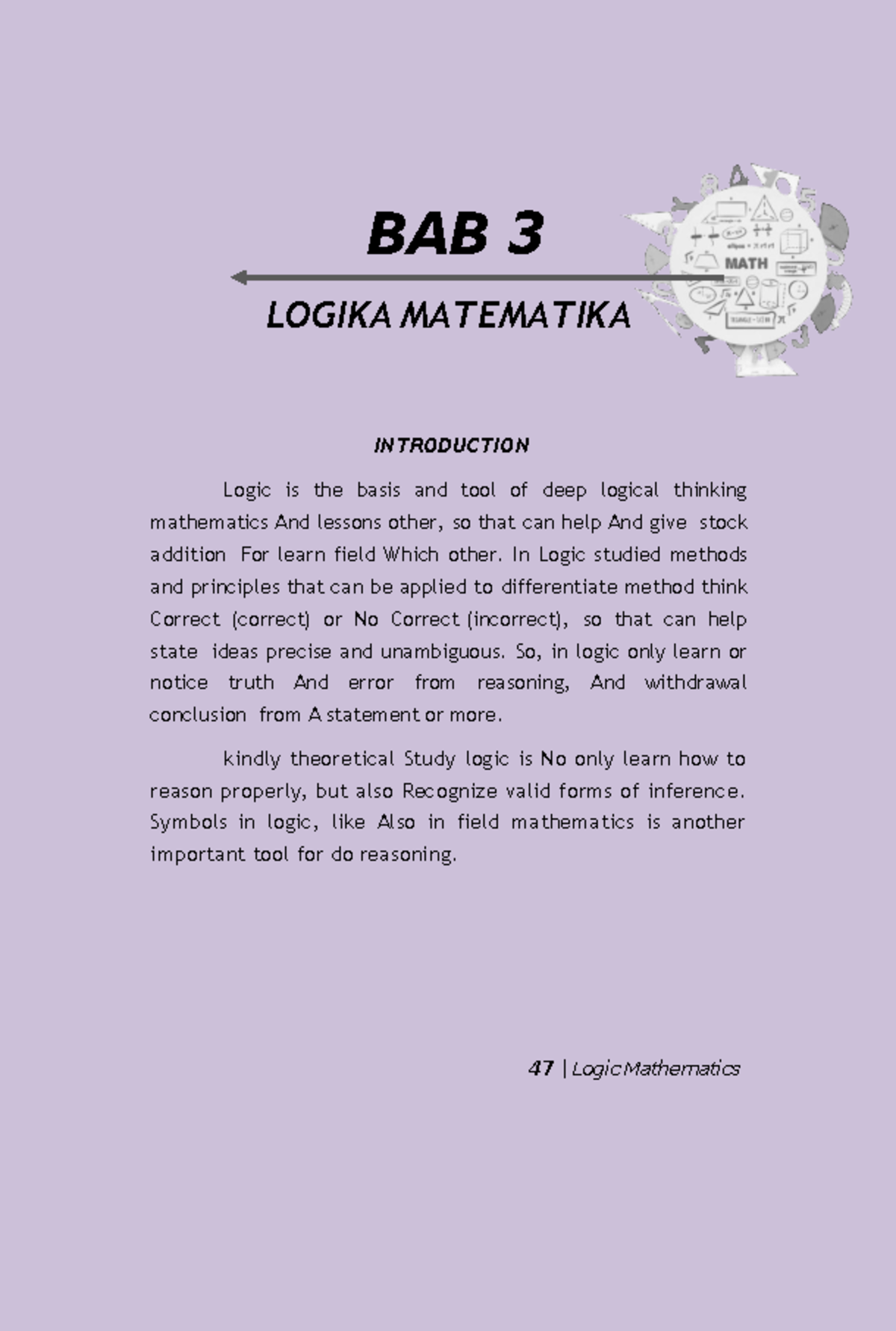 Basic foundation in mathematics-29 - INTRODUCTION Logic is the basis ...