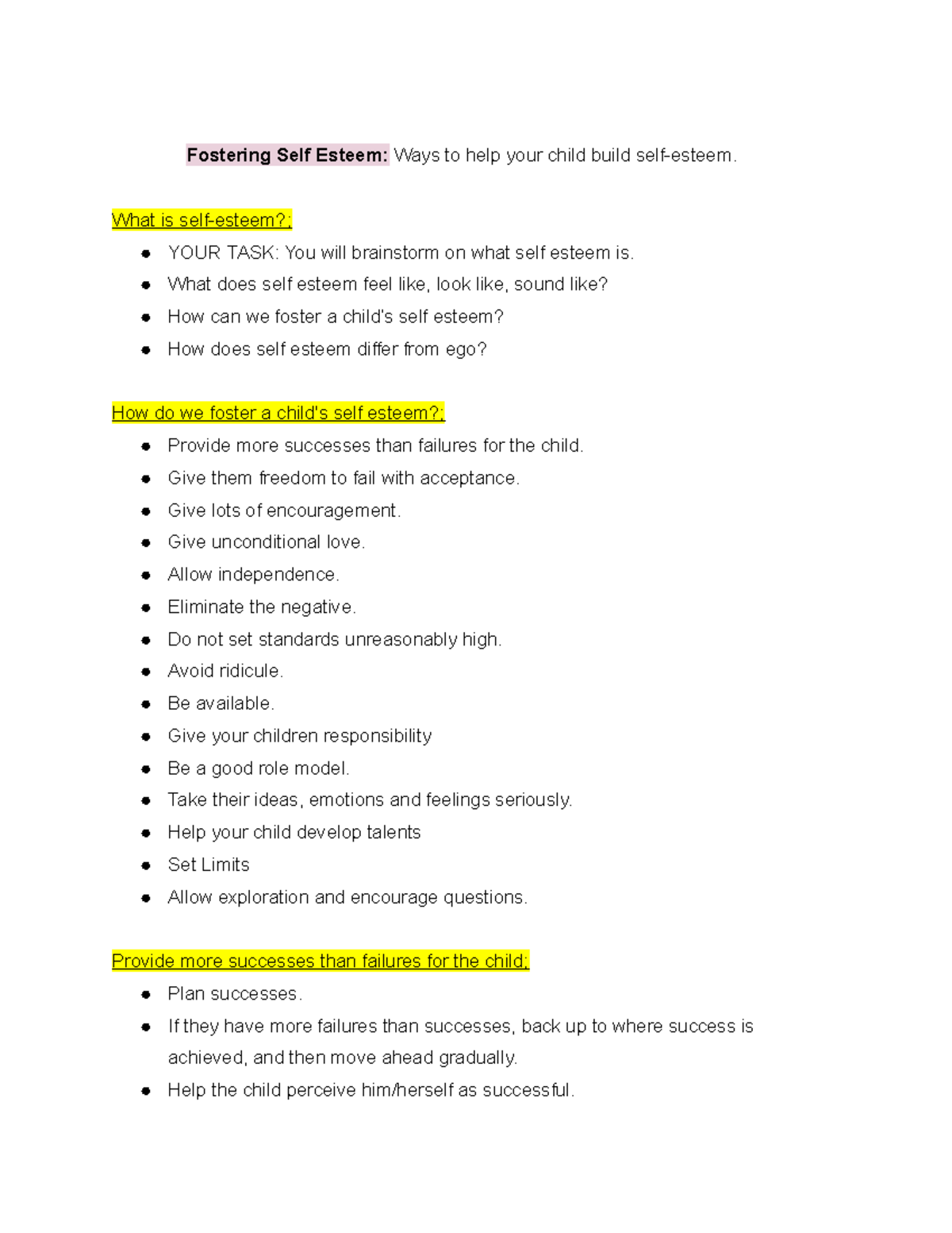 Fostering Self Esteem Ways to help your child build self-esteem - What ...