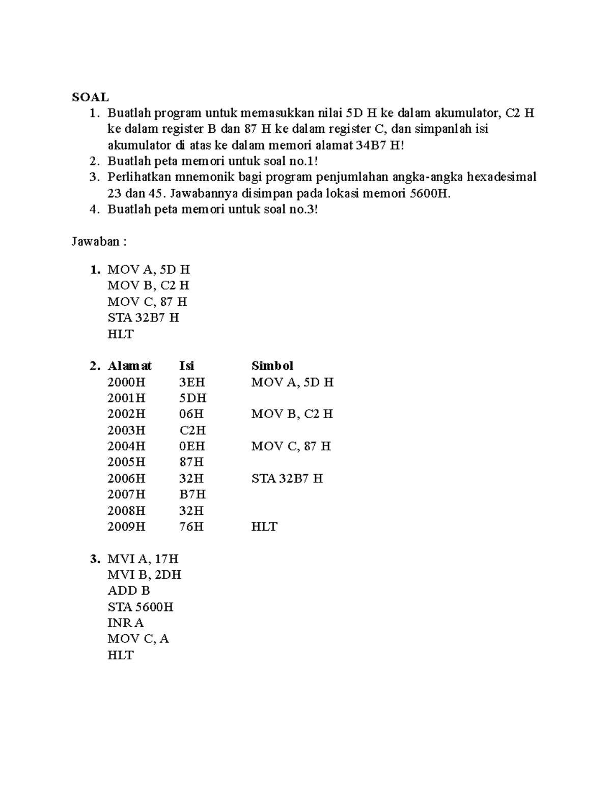 Tugas 4 - Oralkom - SOAL Buatlah program untuk memasukkan nilai 5D H ke ...