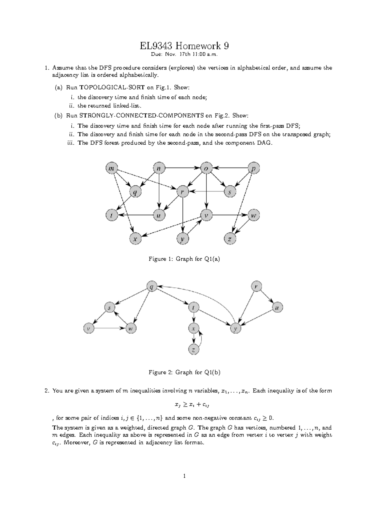 HW09 - dsa hw 9 - EL9343 Homework 9 Due: Nov. 17th 11:00 a. Assume that ...