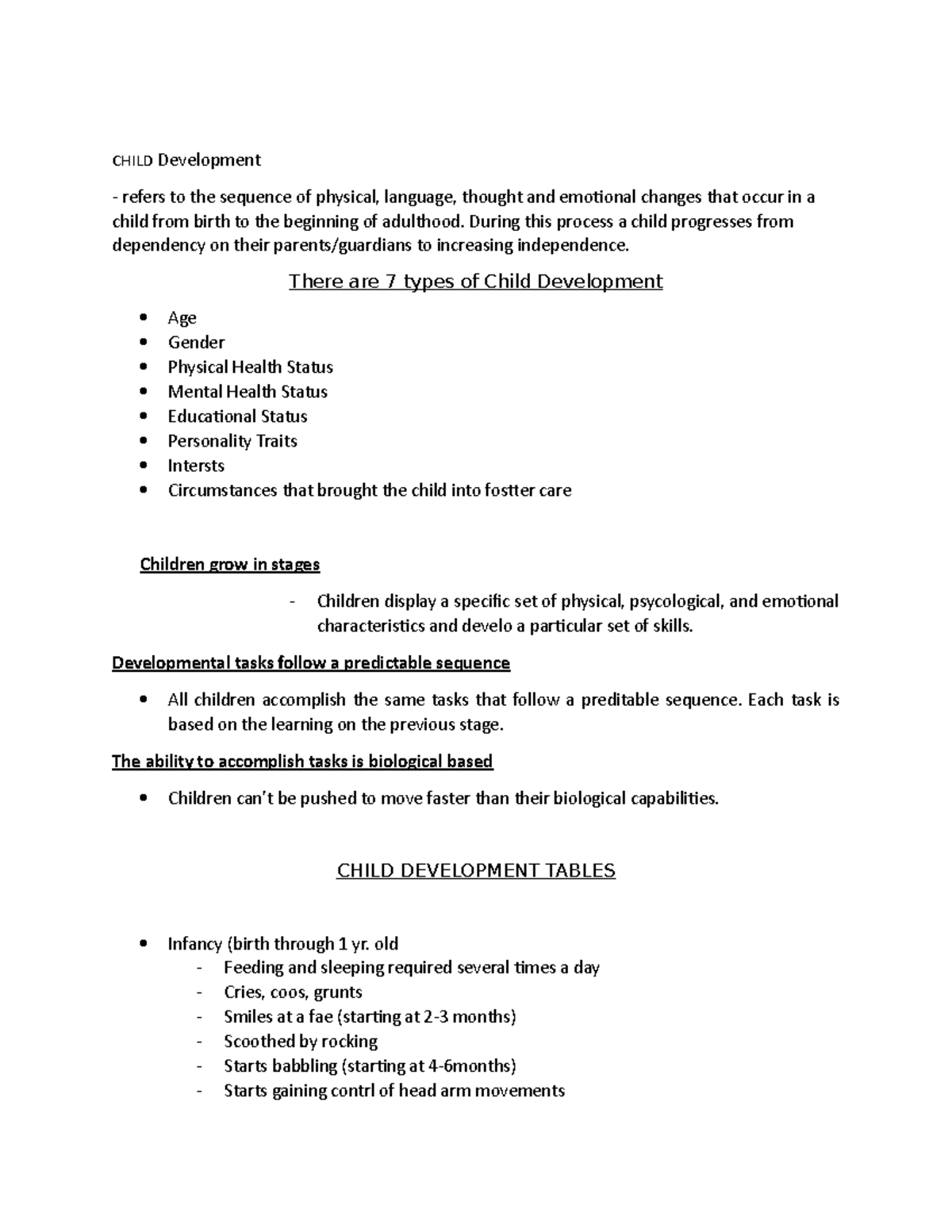 Child Development - CHILD Development refers to the sequence of ...