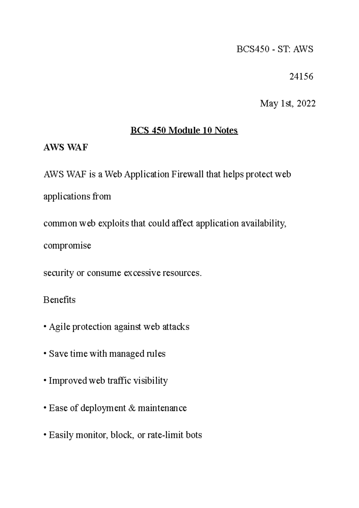 BCS450M10May1 - This is the coursework for module ten. - BCS450 - ST ...