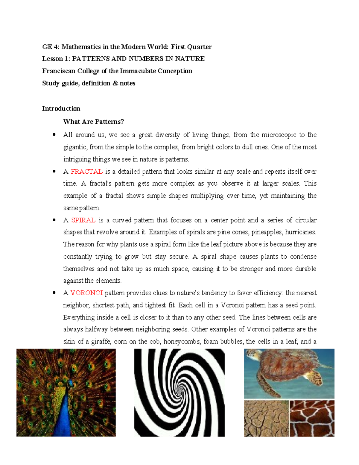 GE 4 Mathematics in the Modern World First Quarter - GE 4: Mathematics ...