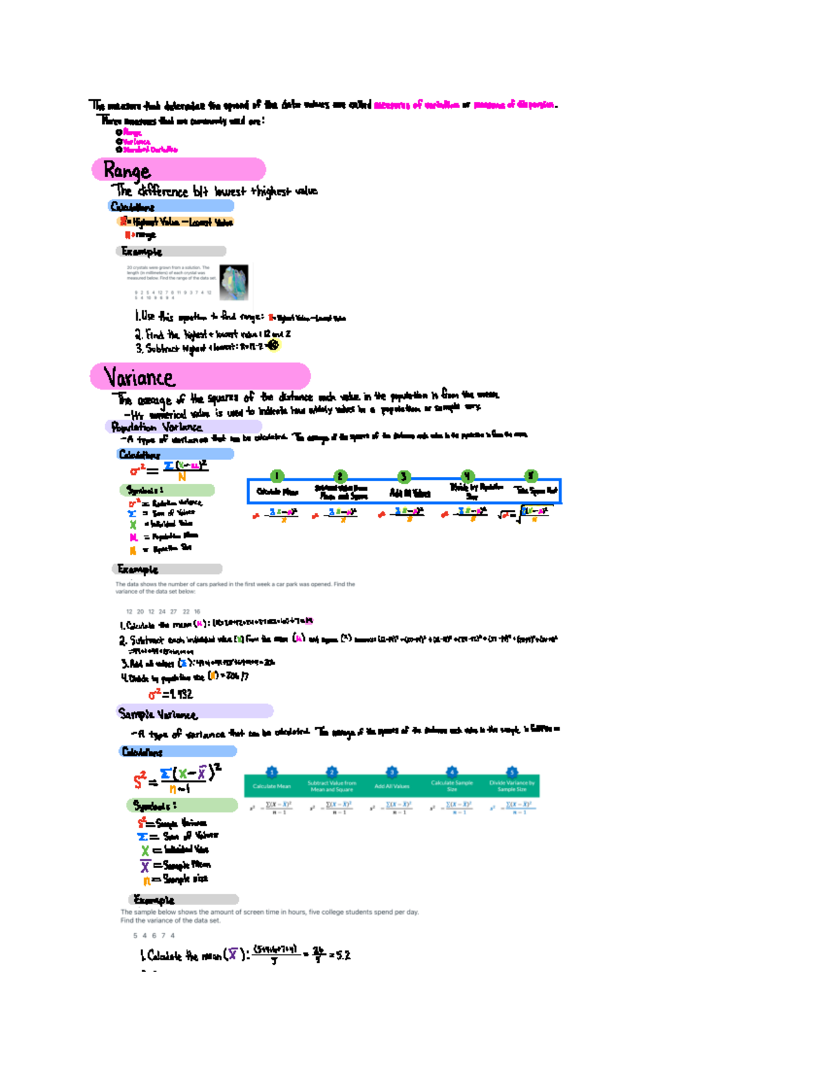 Measures of Variation - Lecture notes Week 8 - The measure that ...