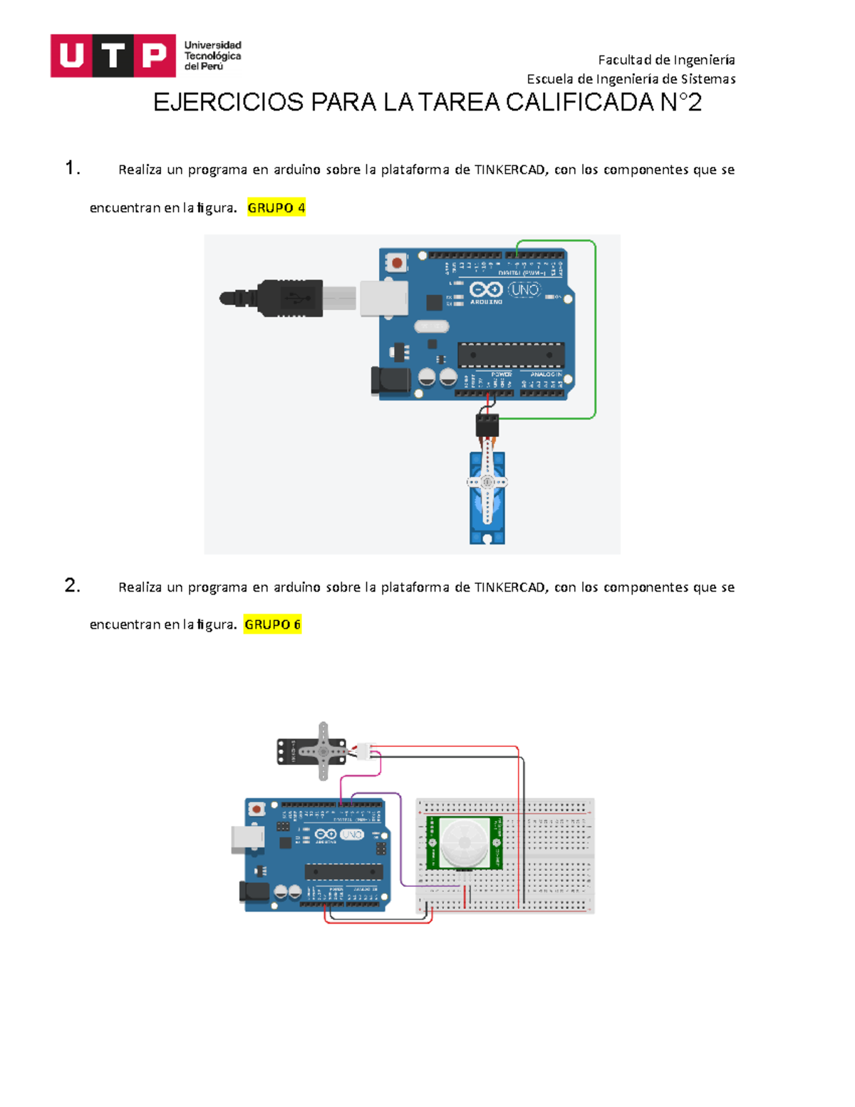 Tarea Calificada N2 arduino - Escuela de Ingeniería de Sistemas ...