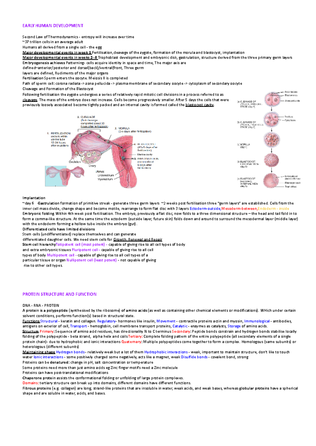 Special topics - Summary Biology for Biomedical Science: Cellular ...