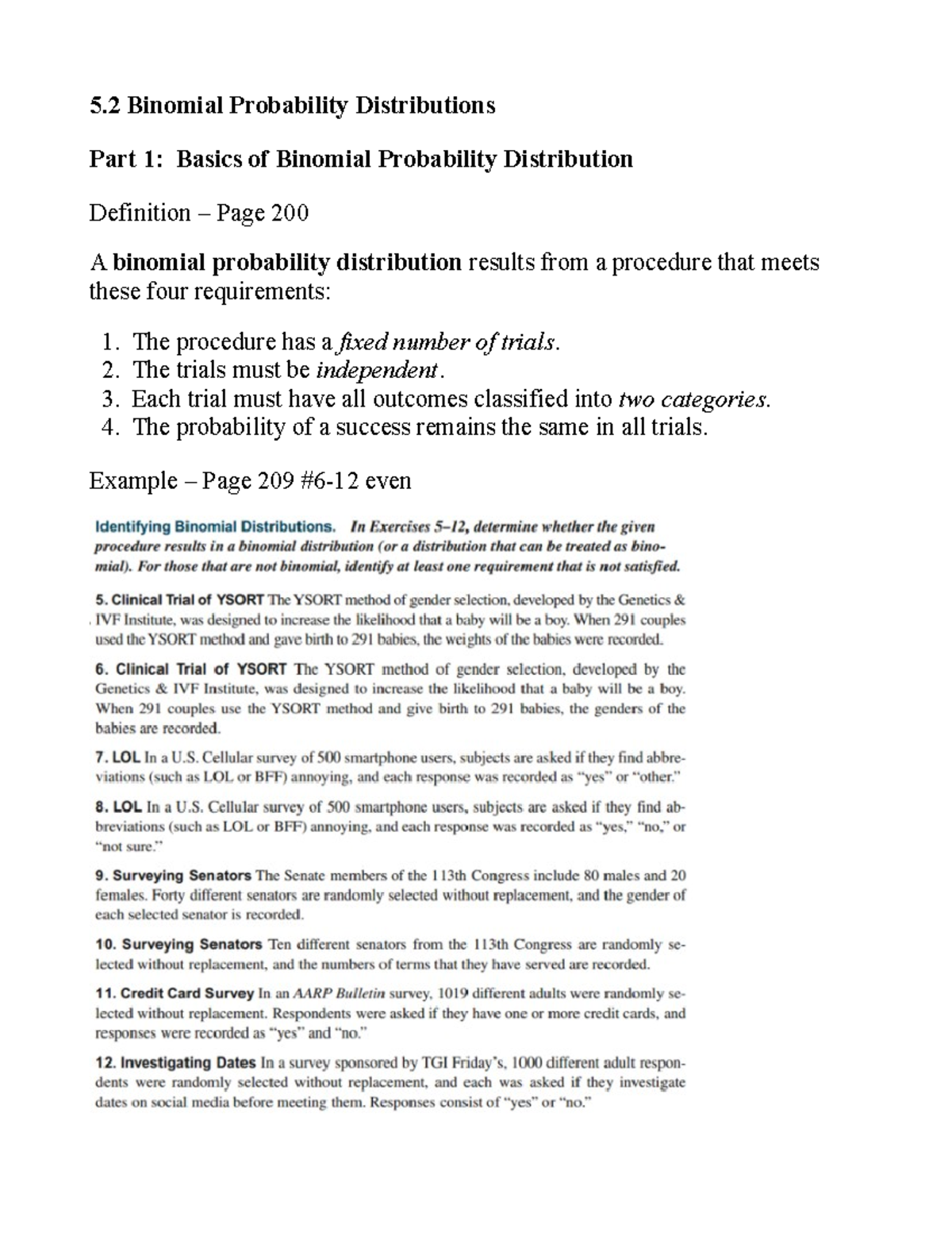 Binomial Probability Distributions Basics - Studocu