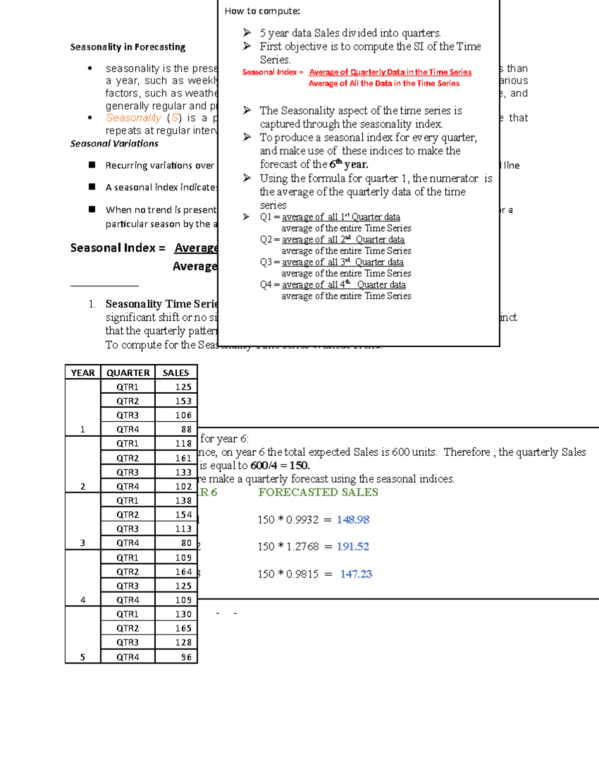 Seasonality In Forecasting Seasonality In Forecasting Seasonality Is