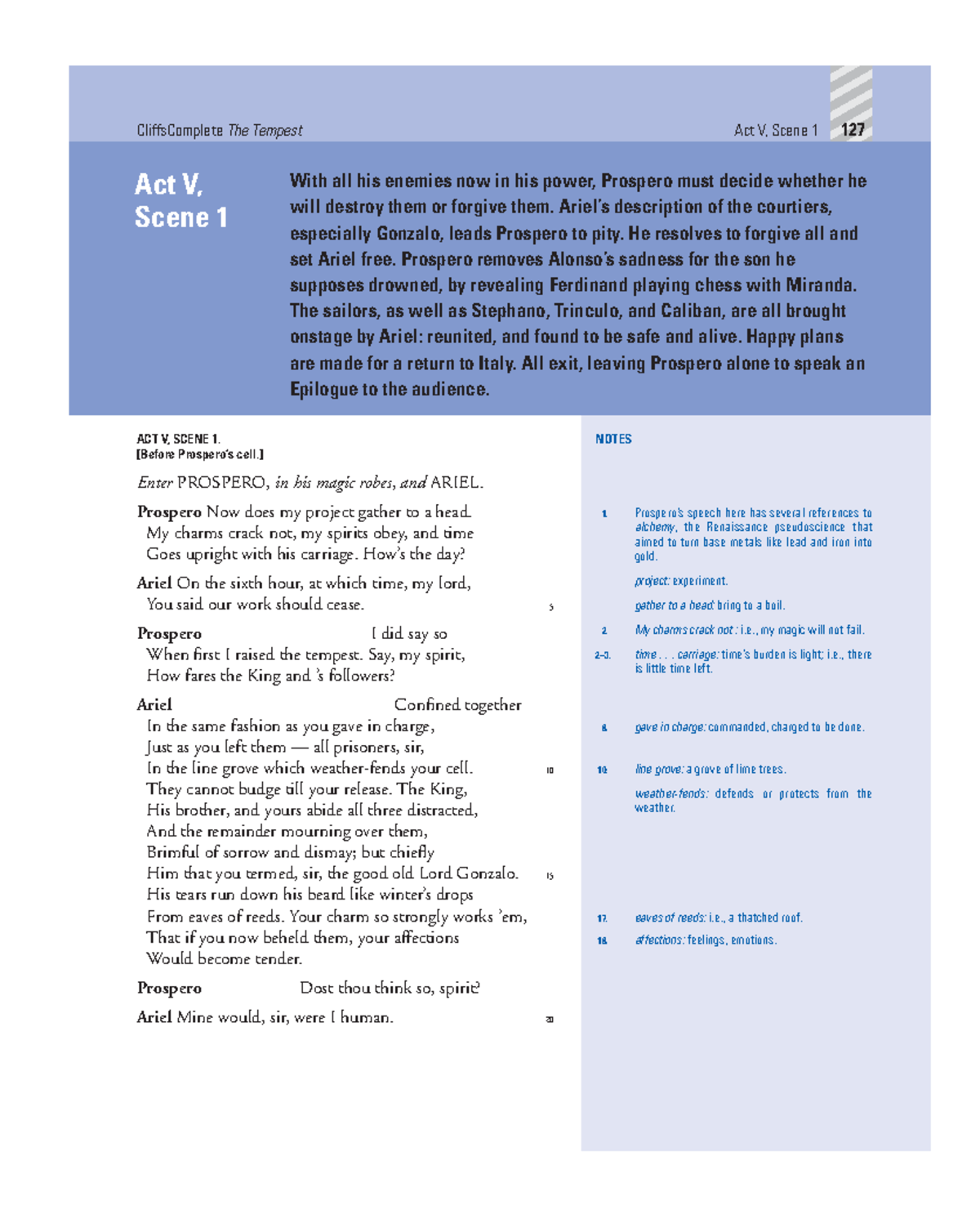 The Tempest Act 5 Scene 1 - CliffsCompleteThe Tempest Act V, Scene 1 ...