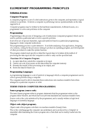 Ch.01 Introduction to computers - Chapter One Introduction to Computer ...