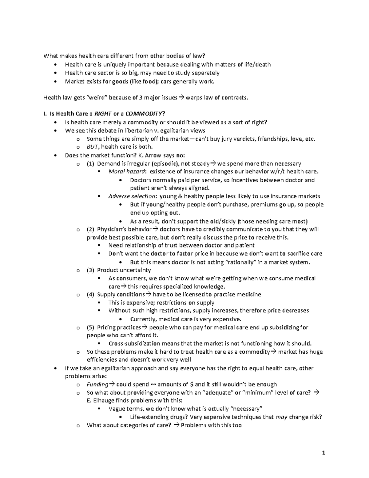 Health Law Outline 2 - Warning: TT: undefined function: 32 What makes ...