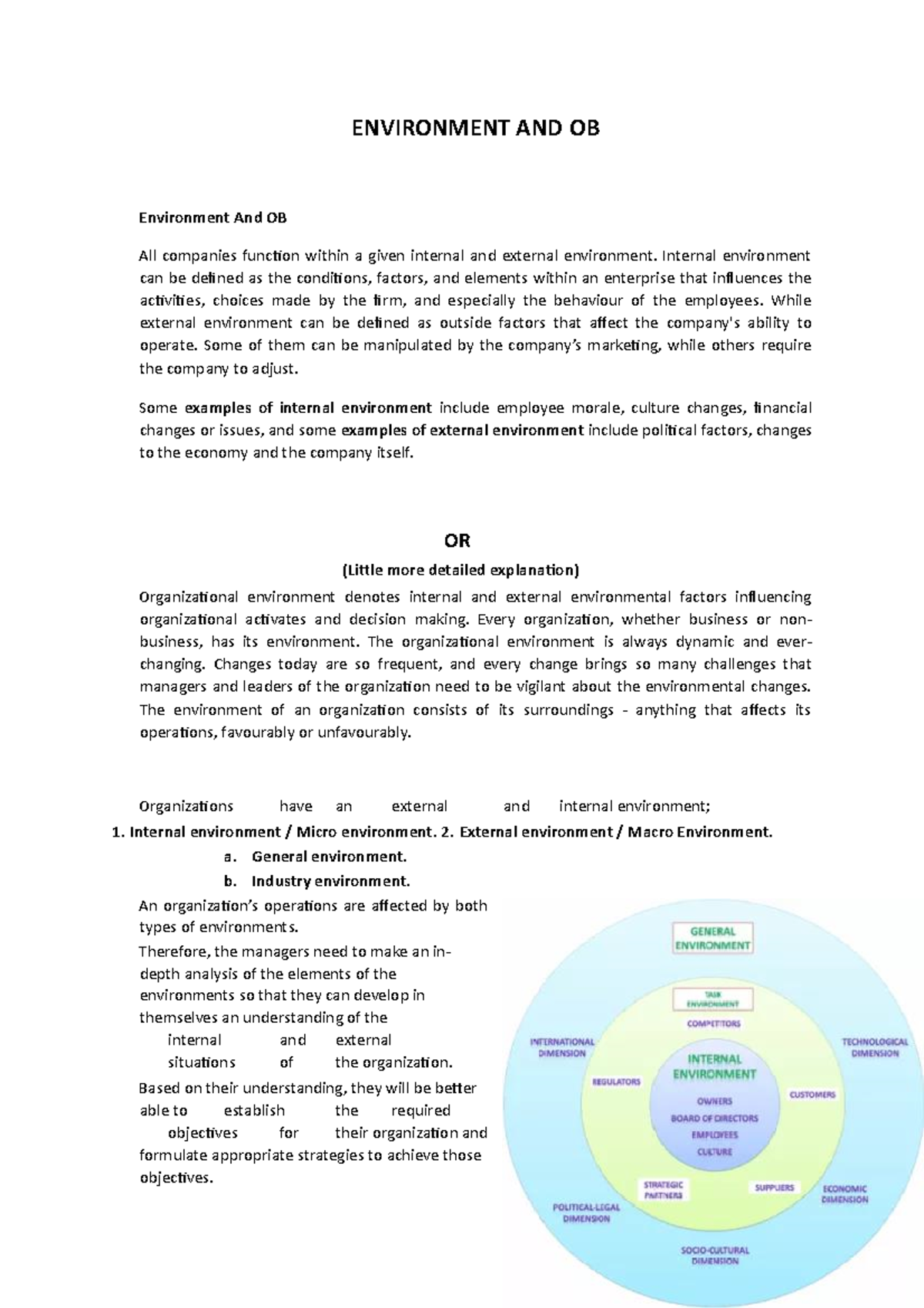 Environment AND OB - ENVIRONMENT AND OB Environment And OB All ...