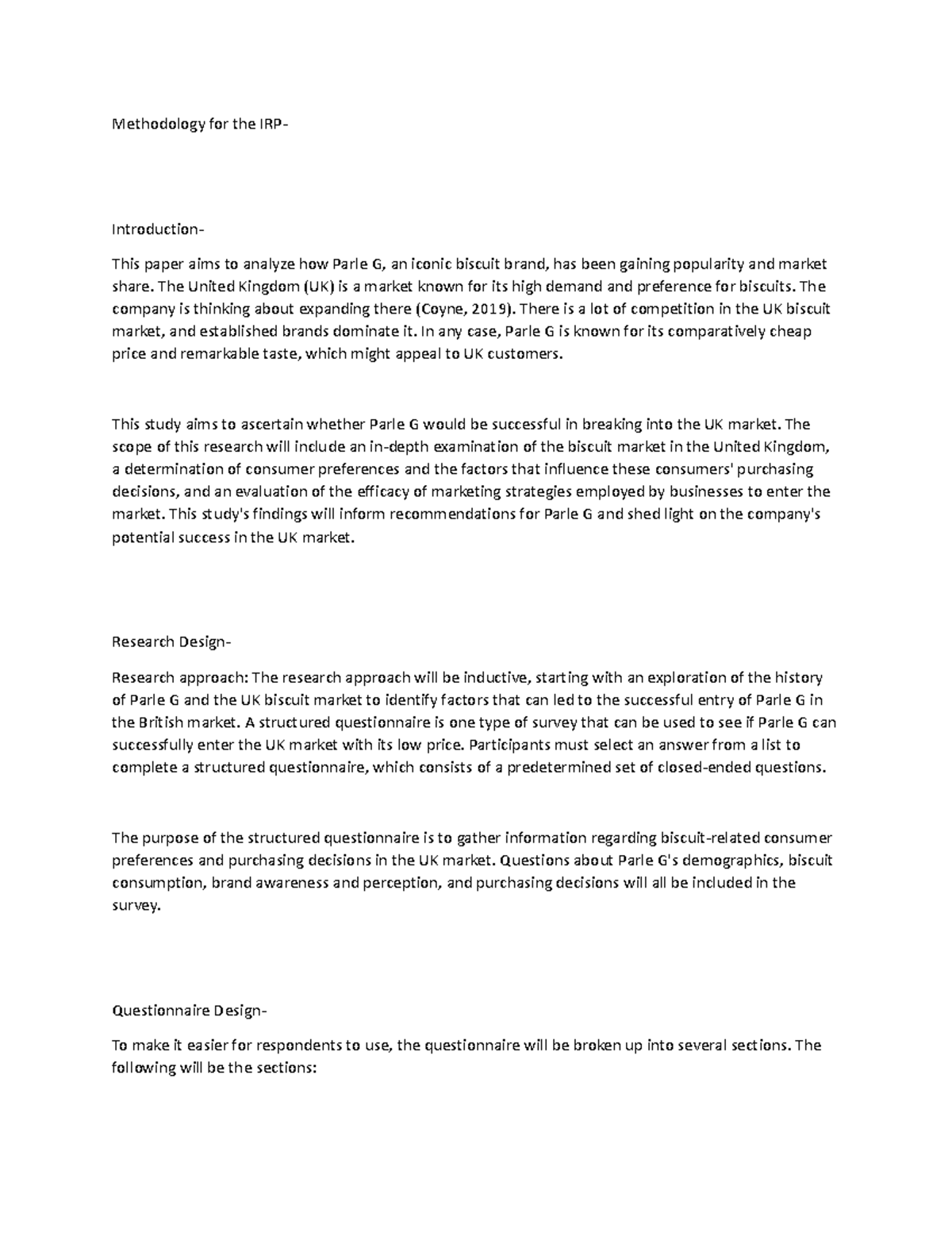 Document 21 - THIS - Methodology for the IRP- Introduction- This paper aims to analyze how Parle ...
