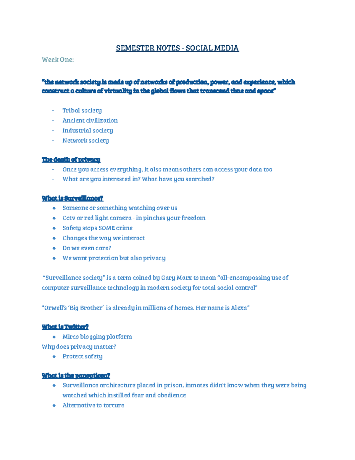 Social Media (DIGICOMM 2001B) - Complete Semester Notes - SEMESTER ...