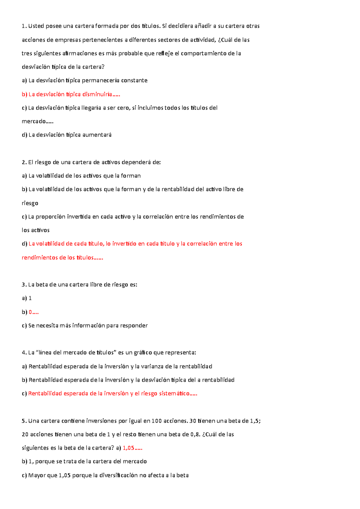 Test DF - test para df - Usted posee una cartera formada por dos ...