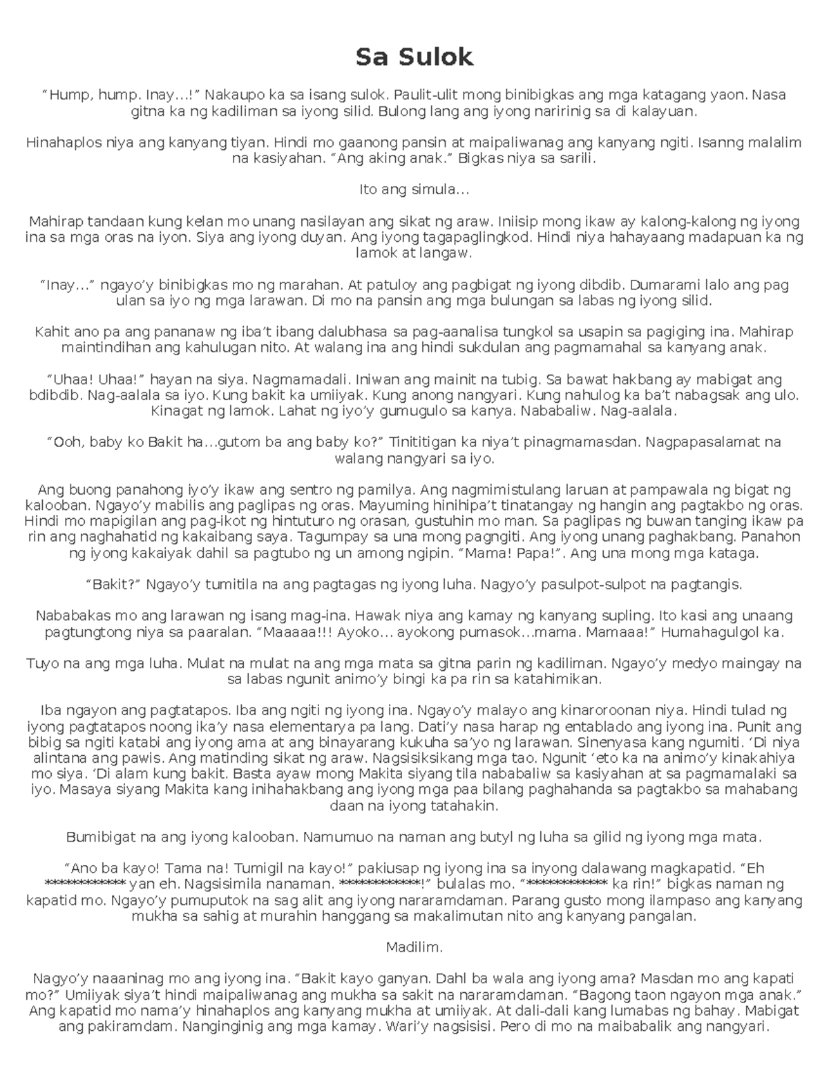 39838154 Ang Kahon Ni Pandora - Sa Sulok “Hump, hump. Inay...!” Nakaupo ...