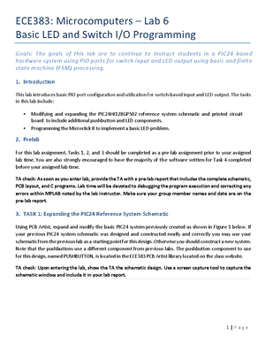 Lec 2 - Introduction to the PIC24 Microcontroller Family - Microcomputers Introduction to the ...