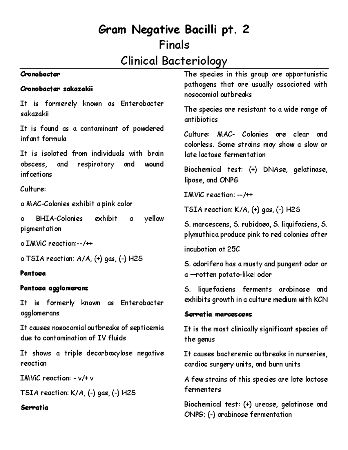 Bacte Gram Negative Bacilli pt 2 - Gram Negative Bacilli pt. 2 Finals ...