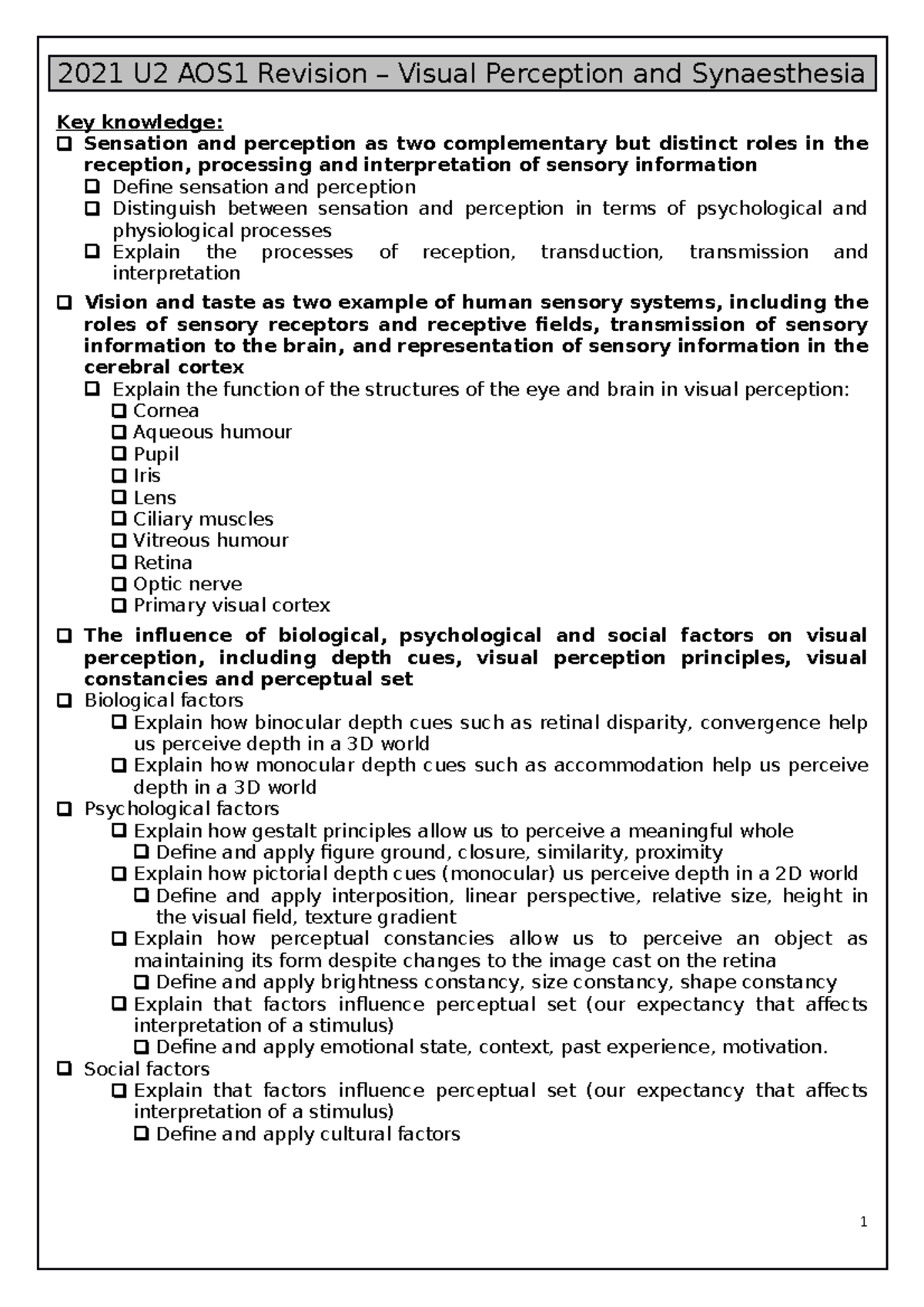 2021 U2AOS1 Revision booklet - 2021 U2 AOS1 Revision – Visual ...