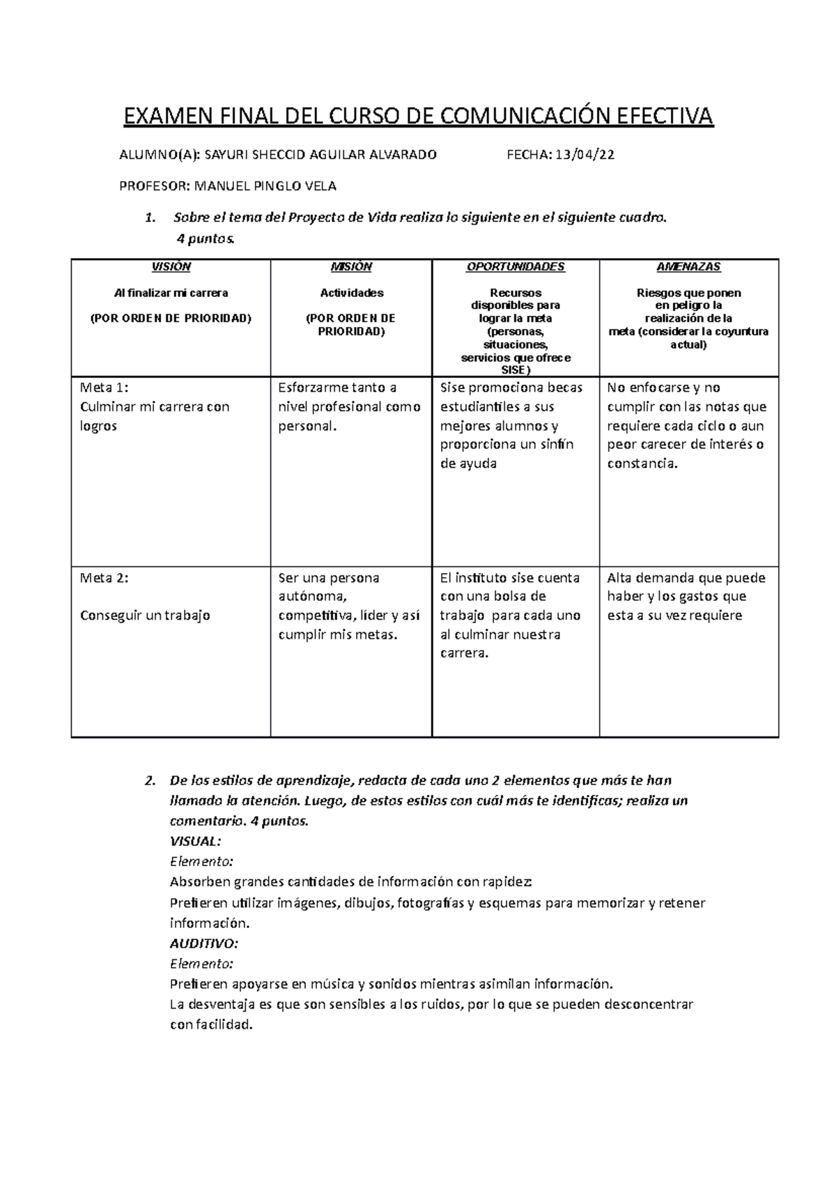 EX. Final COM. Efectiva Tutoría-1 sayuri aguilar alvarado - EXAMEN ...