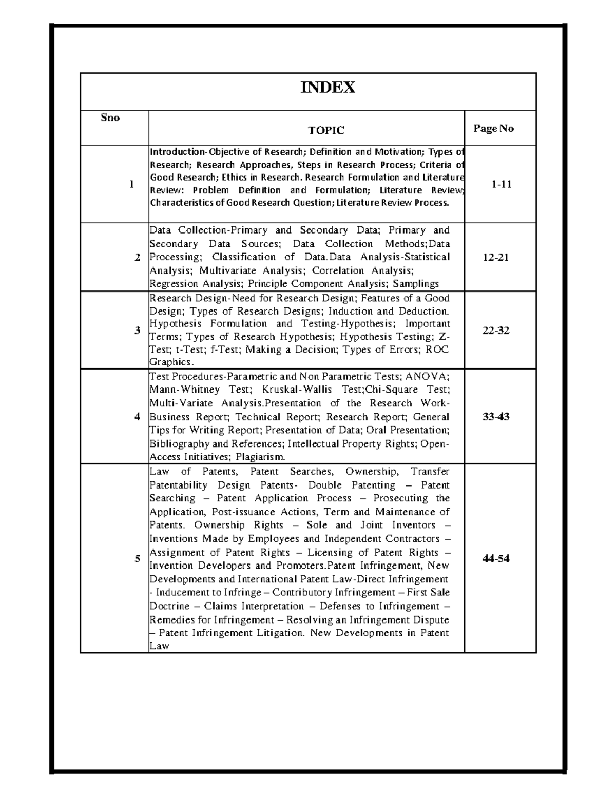 Research Methodology 3 - INDEX Sno TOPIC Page No 1 Introduction-Objective of Research ...