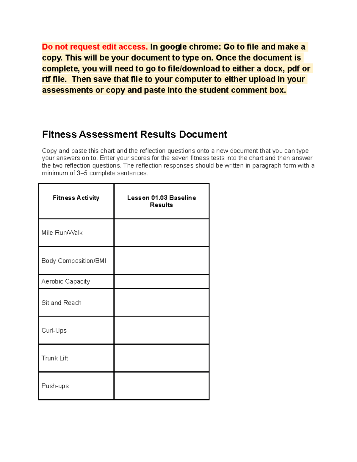 1.03 - Fitness Assessment Results Document - Do not request edit access ...