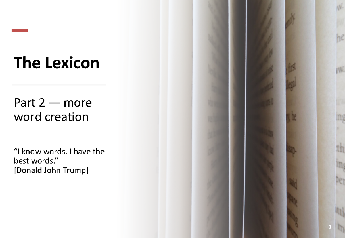 THE Lexicon (Part 2) updated - ling2003 - Studocu