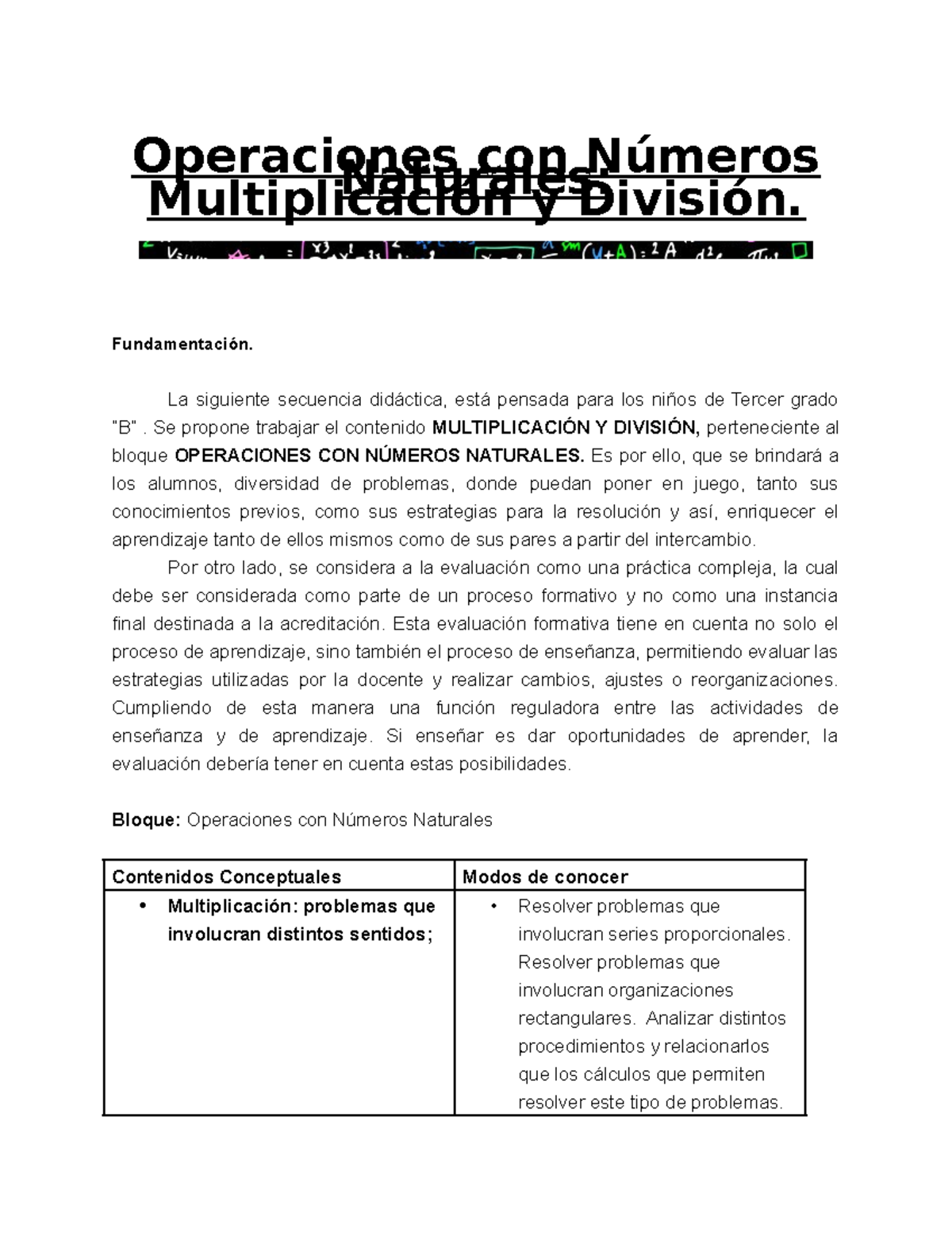Multiplicación y División- Tercer Grado - Operaciones con Números ...