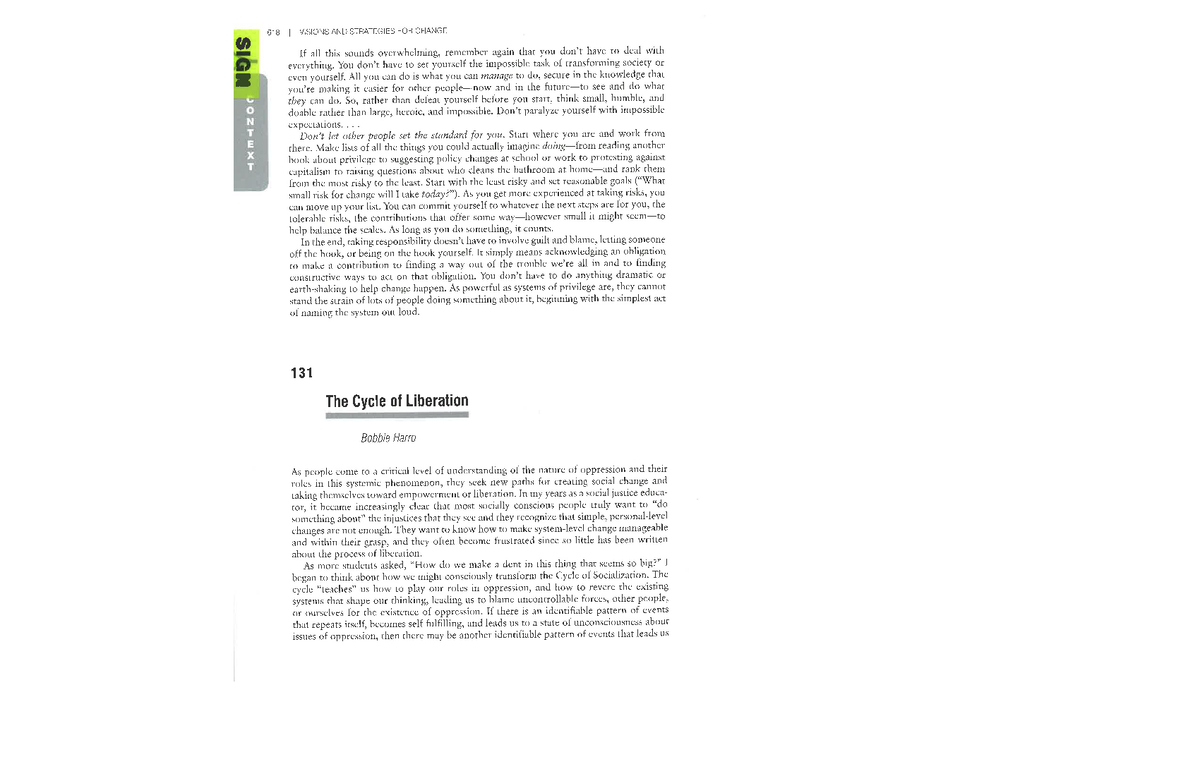 Harro Cycle of Liberation - WGS 2300 - Studocu