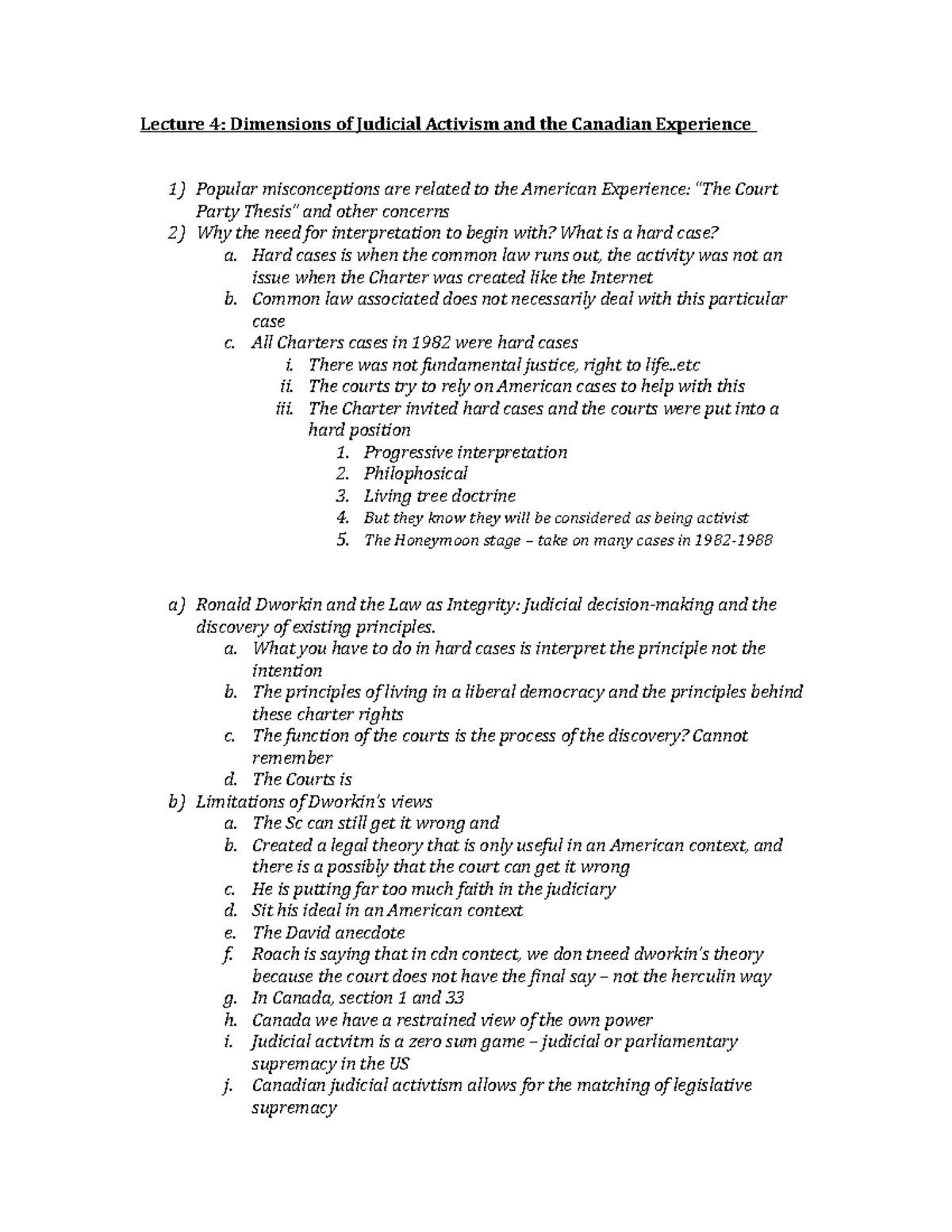 Lecture 4- Dimensions of Judicial Activism MON upload - Lecture 4 ...