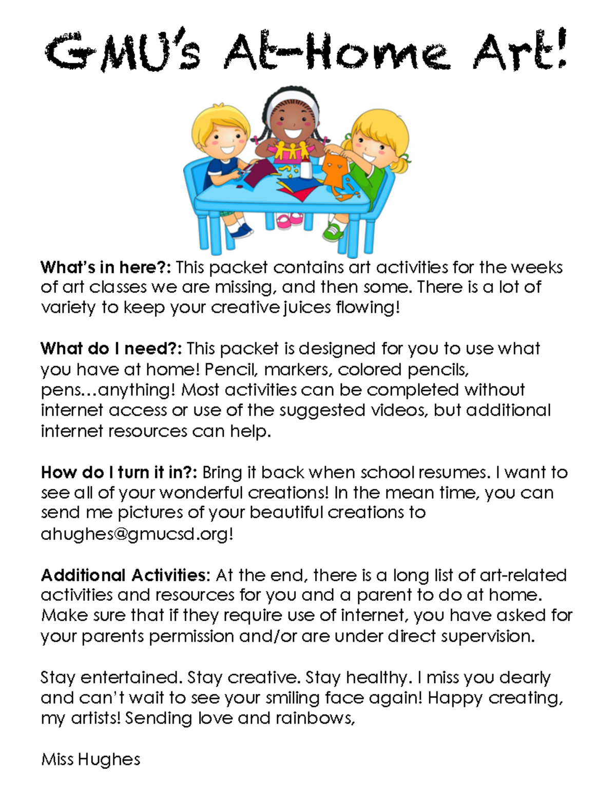 4-6 Art from Home - To enhance and more practice to child - GMU’s At ...