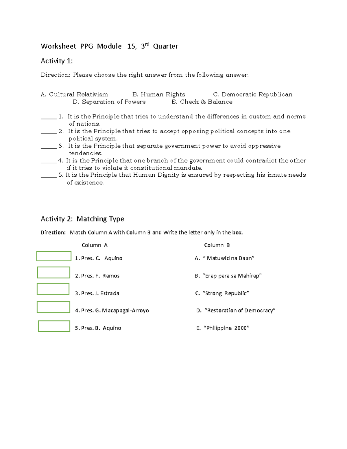 PPG11-Q3-DW15 - Module - Worksheet PPG Module 15, 3rd Quarter Activity ...