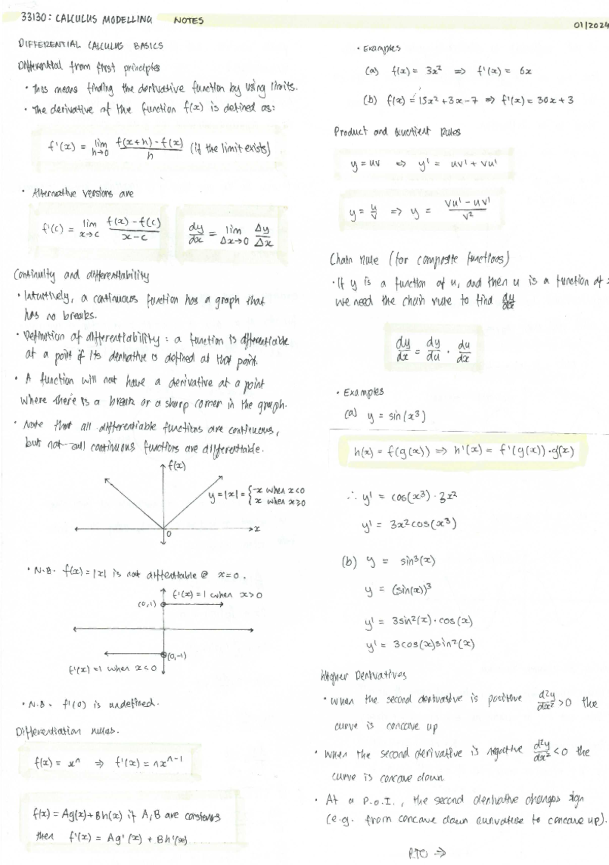 33130.03 Calculus Modelling (Notes) - 33130 - Studocu