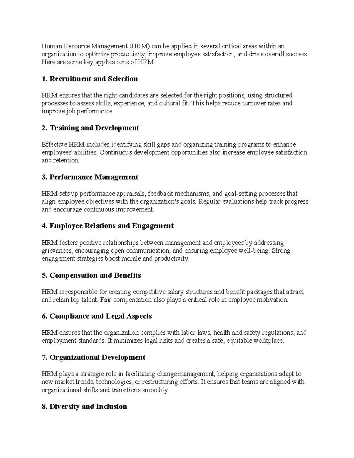 Human Resource Management applications - Human Resource Management (HRM ...