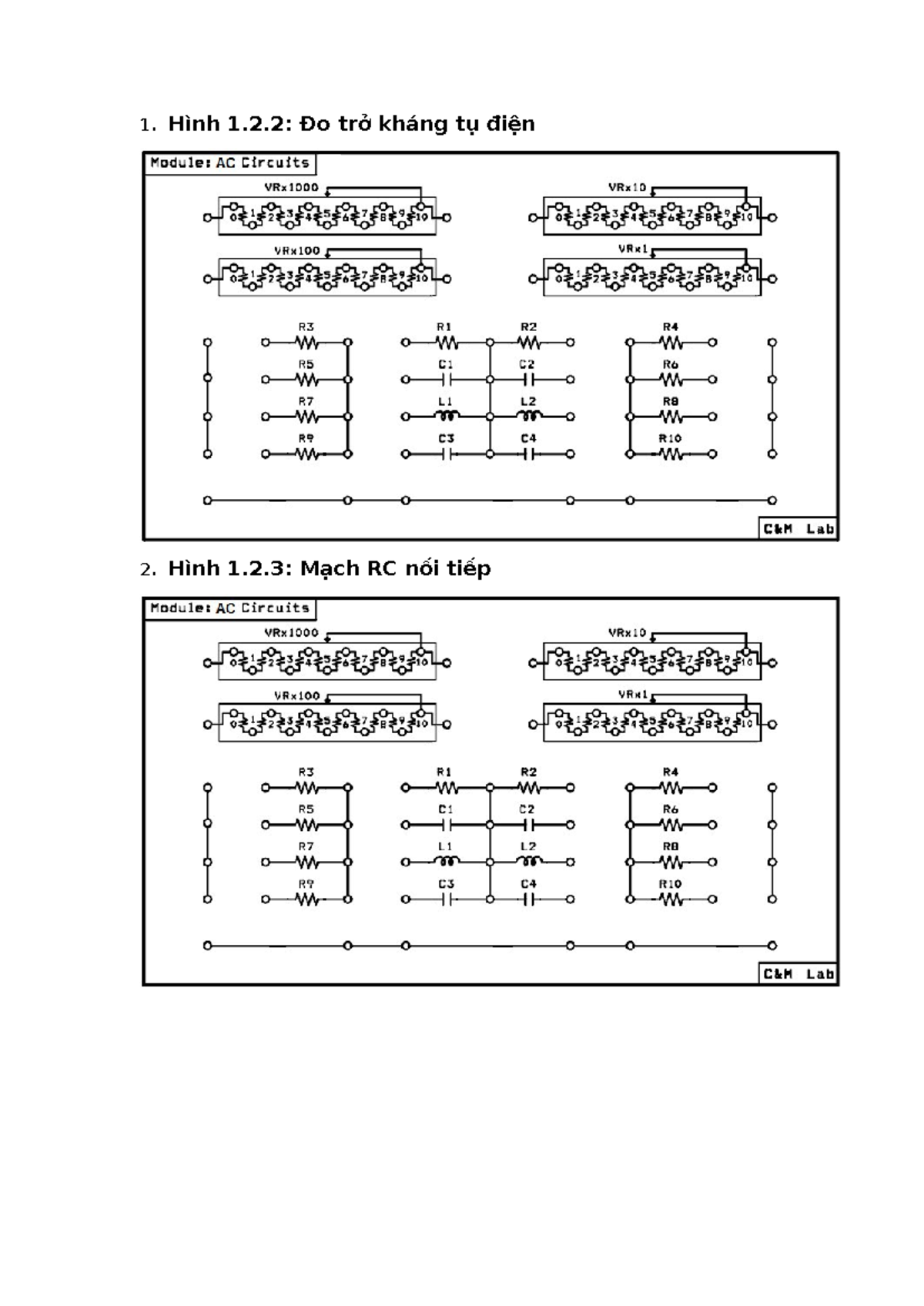 Sơ đồ Module AC Circuits - Histroy is a science - 1. Hình 1.2: Đo trở ...