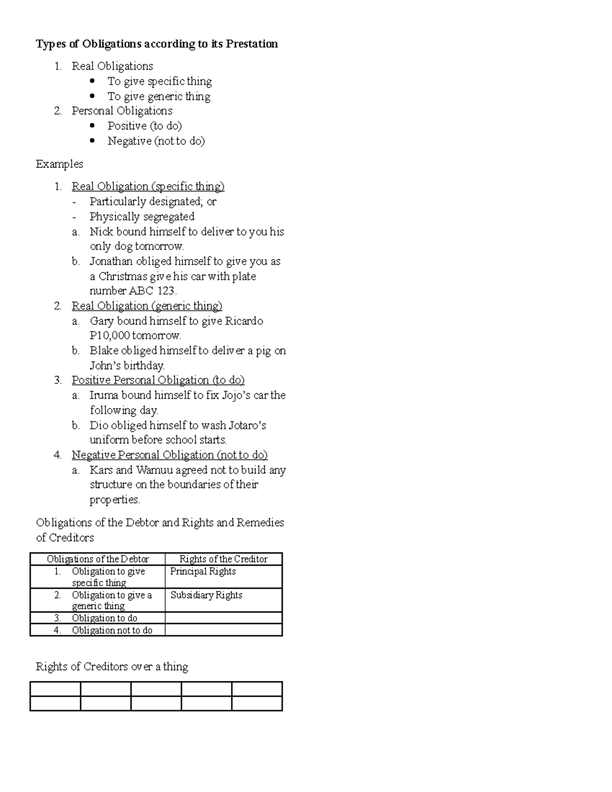Oblig a tions a nd Contr a cts by Atty. J a vier - Types of Obligations ...