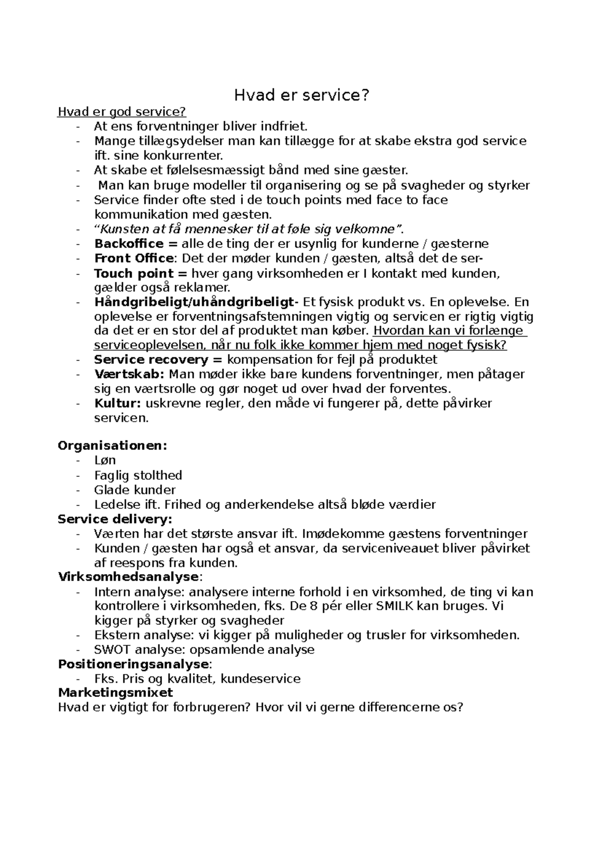 Hvad-er-service - Hvad-er-service - Hvad er service? Hvad er god ...