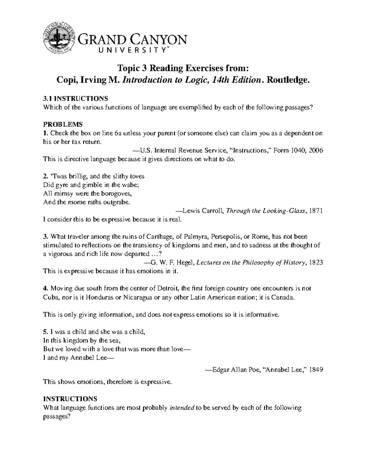 T3 Reading Exercises - coursework. homework - Topic 3 Reading Exercises ...