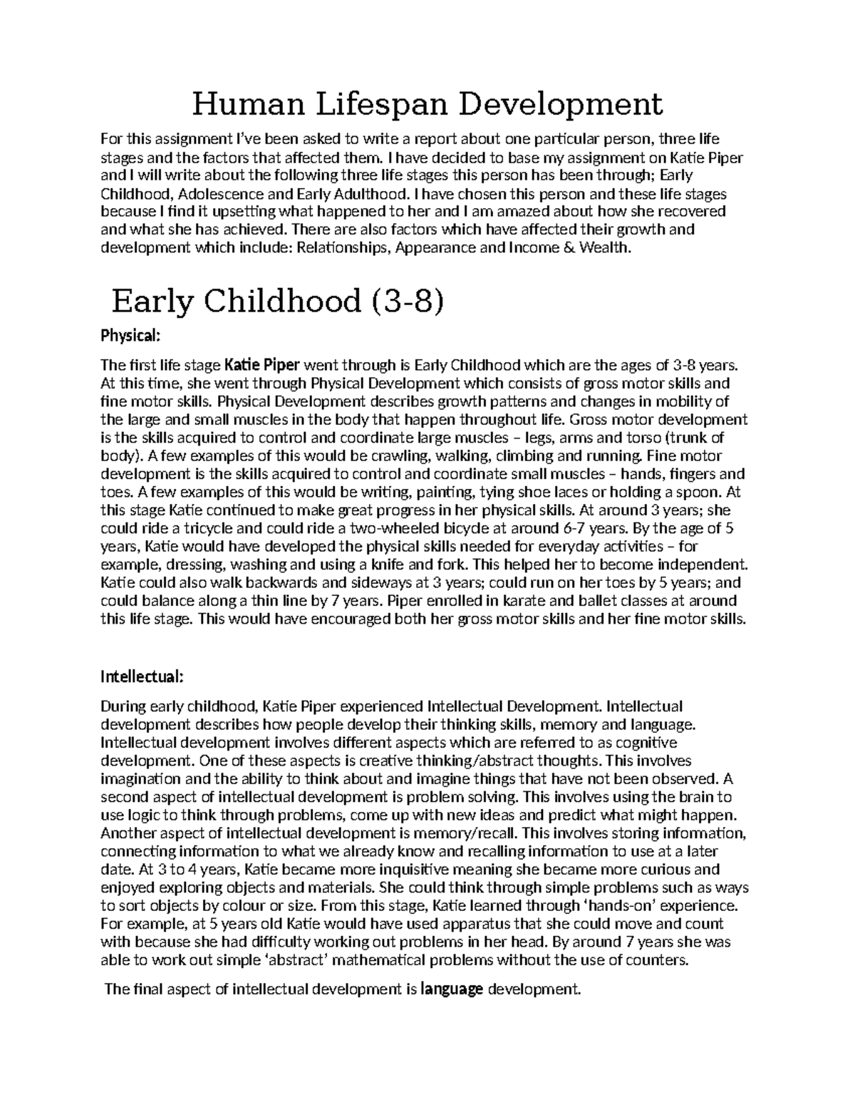 Human Lifespan Development H&S Care (5) COPY PLS SAVE - Human Lifespan ...