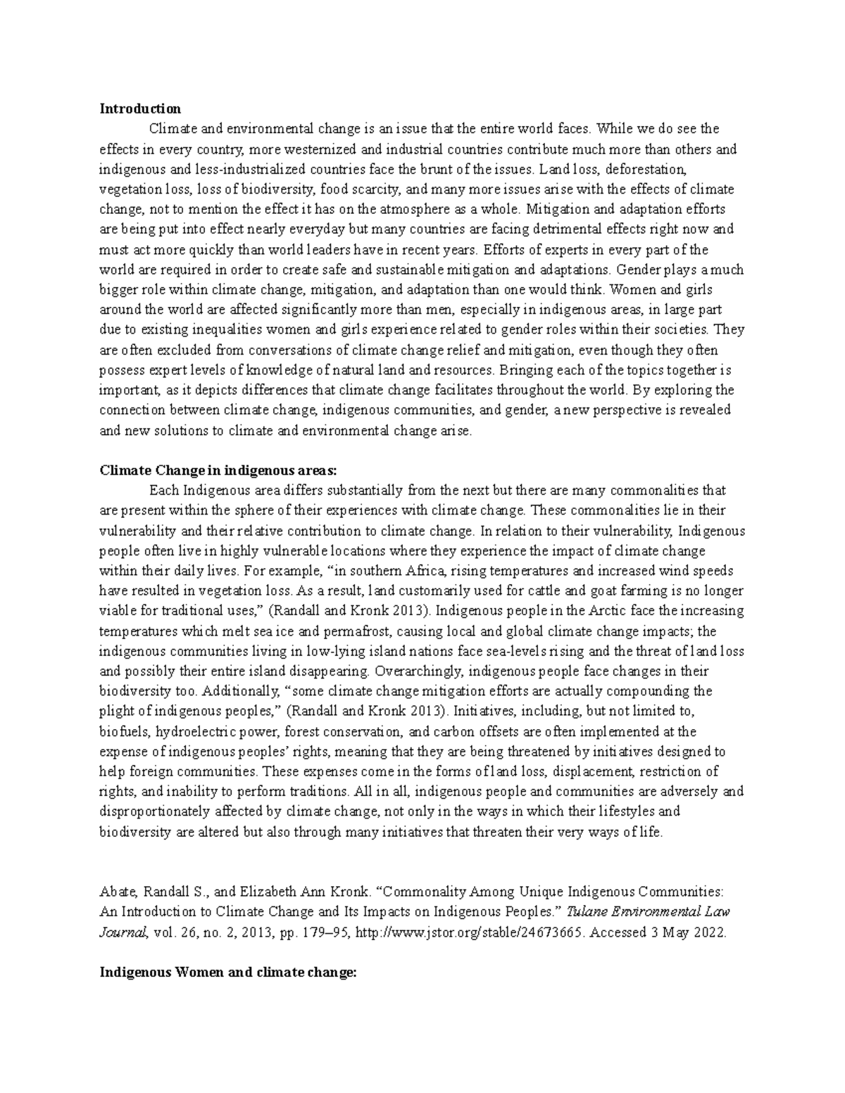 Global Issues project draft - Introduction Climate and environmental ...