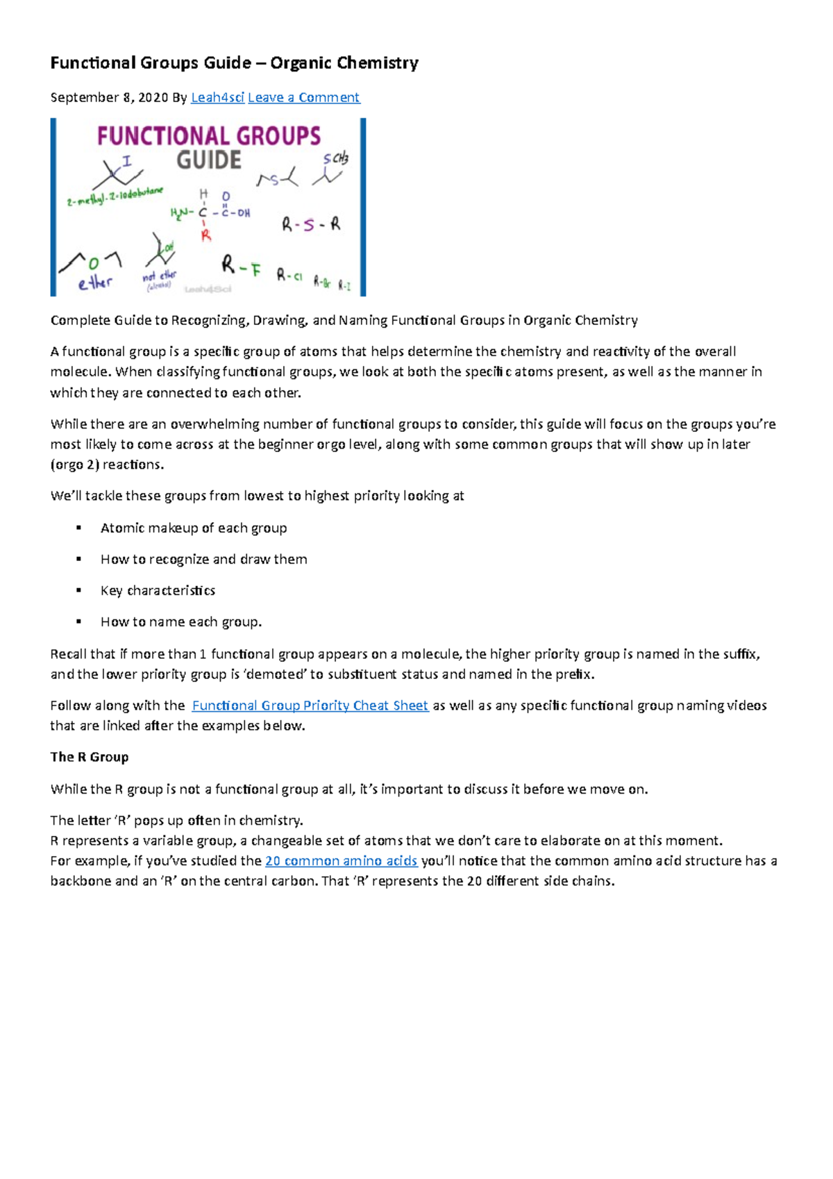 Functional Groups Guide - When classifying functional groups, we look ...
