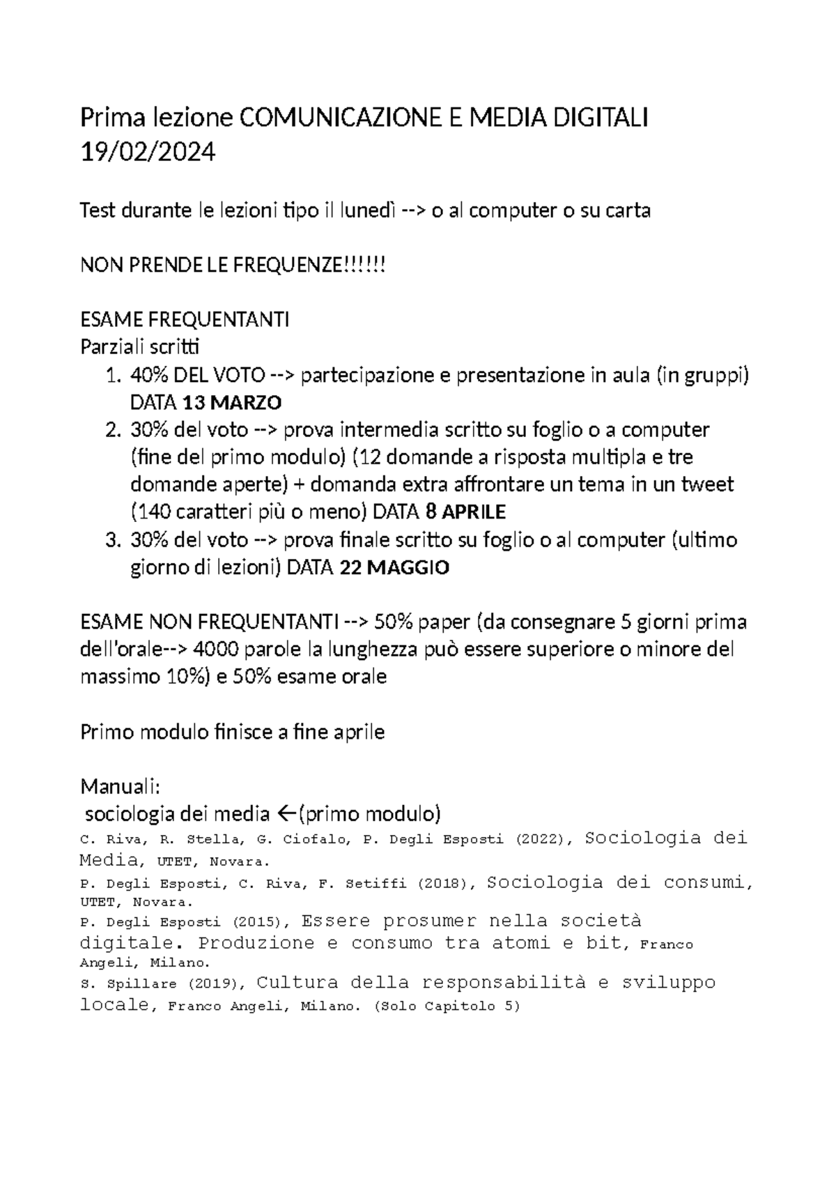 Comunicazione e media digitali - Prima lezione COMUNICAZIONE E MEDIA ...