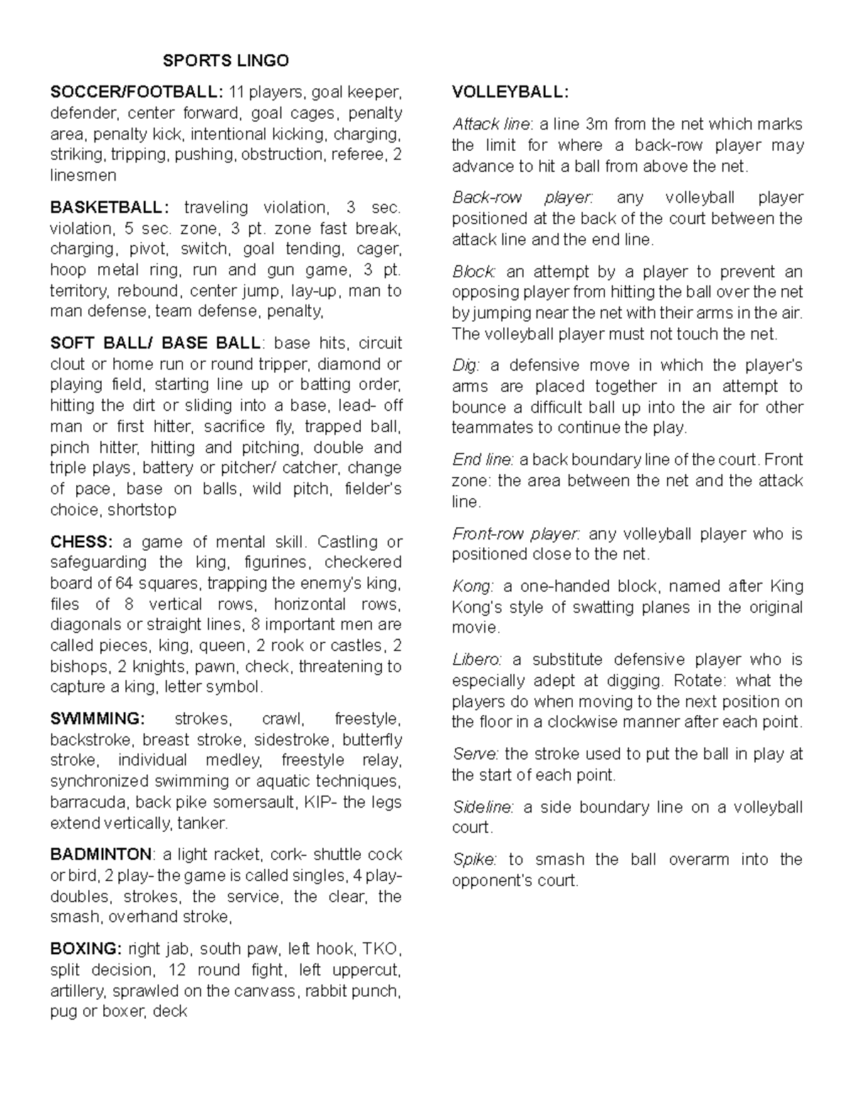 Sports Lingo - SPORTS LINGO SOCCER/FOOTBALL: 11 players, goal keeper ...