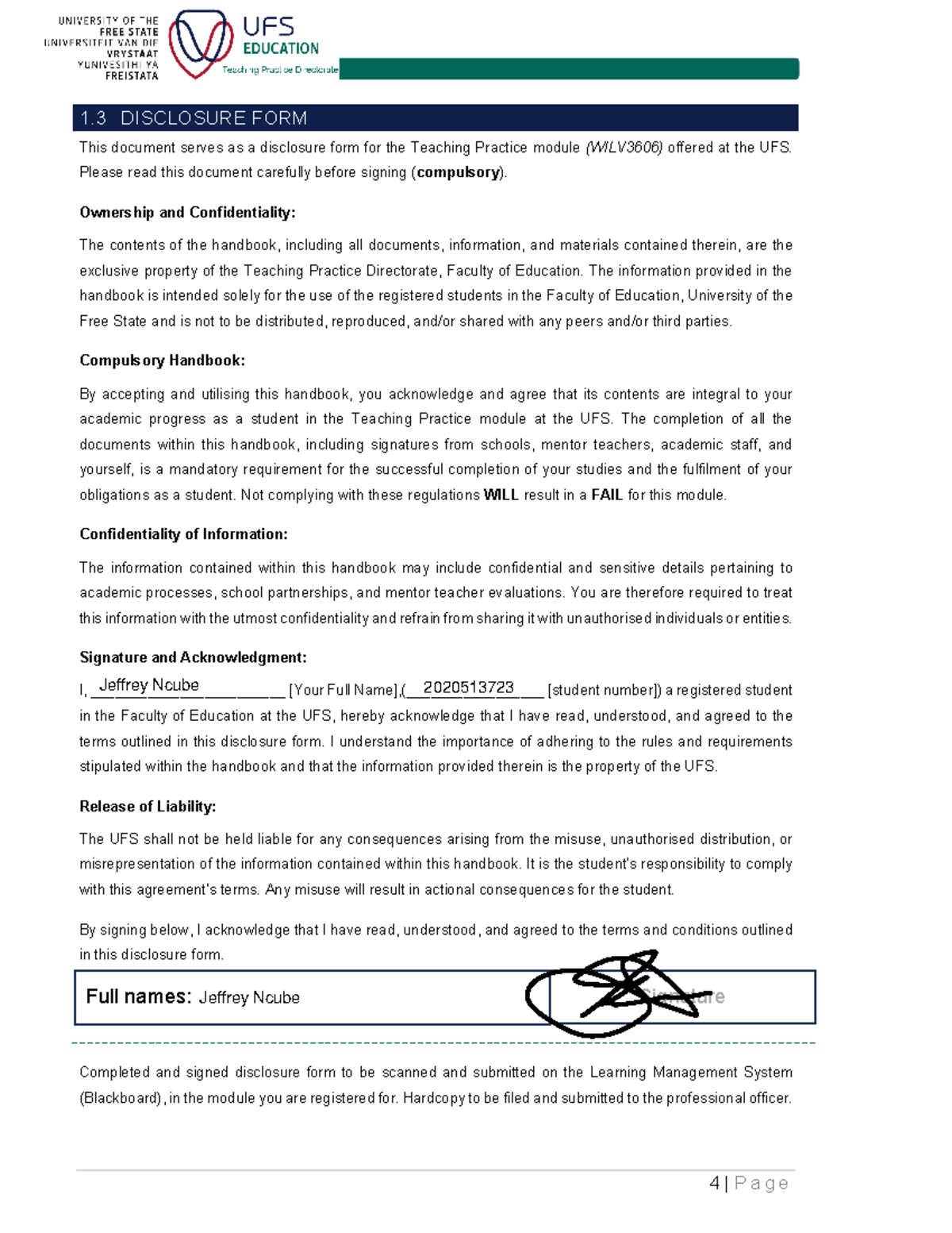 WILV360 Disclosure form - 4 | P a g e 1 DISCLOSURE FORM This document ...