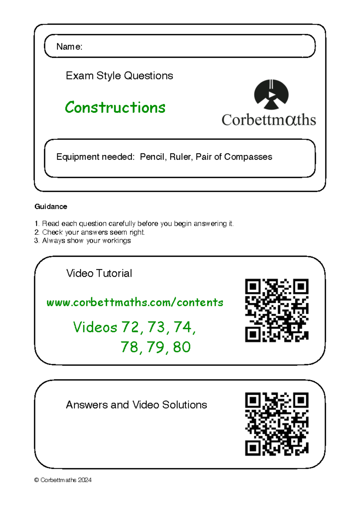Constructions - Easy and Hard Construction questions taken from past ...