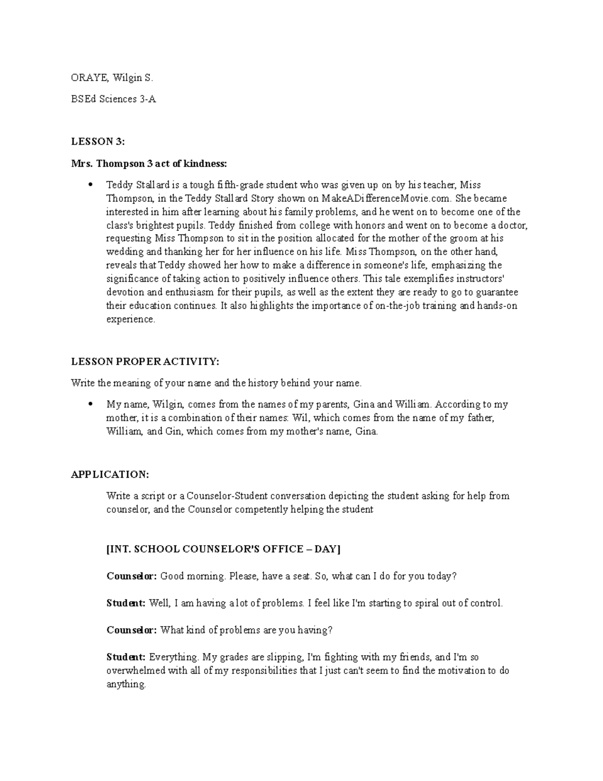 Lesson 3 - Lecture notes that can be also become a reviewer. - ORAYE ...