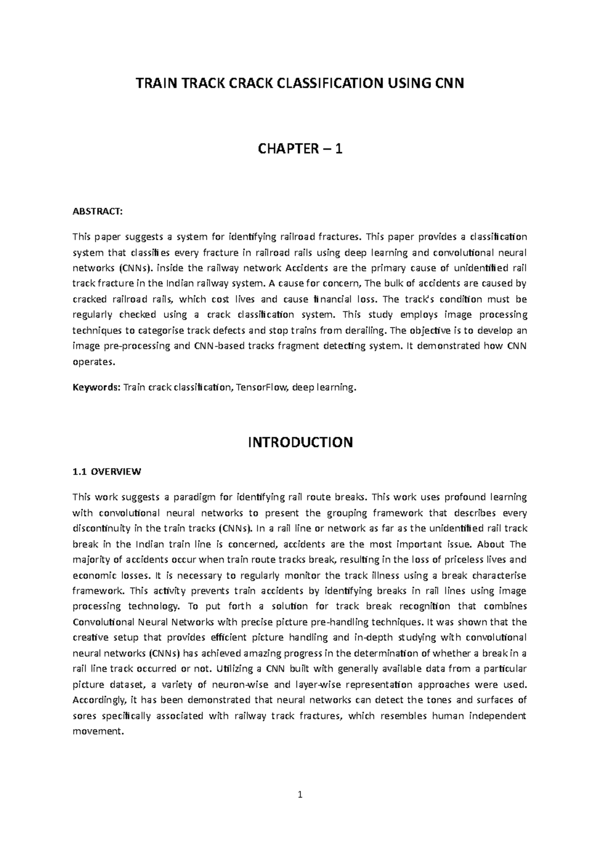 Train Track Crack Classification Using CNN - TRAIN TRACK CRACK CLASSIFICATION USING CNN CHAPTER ...
