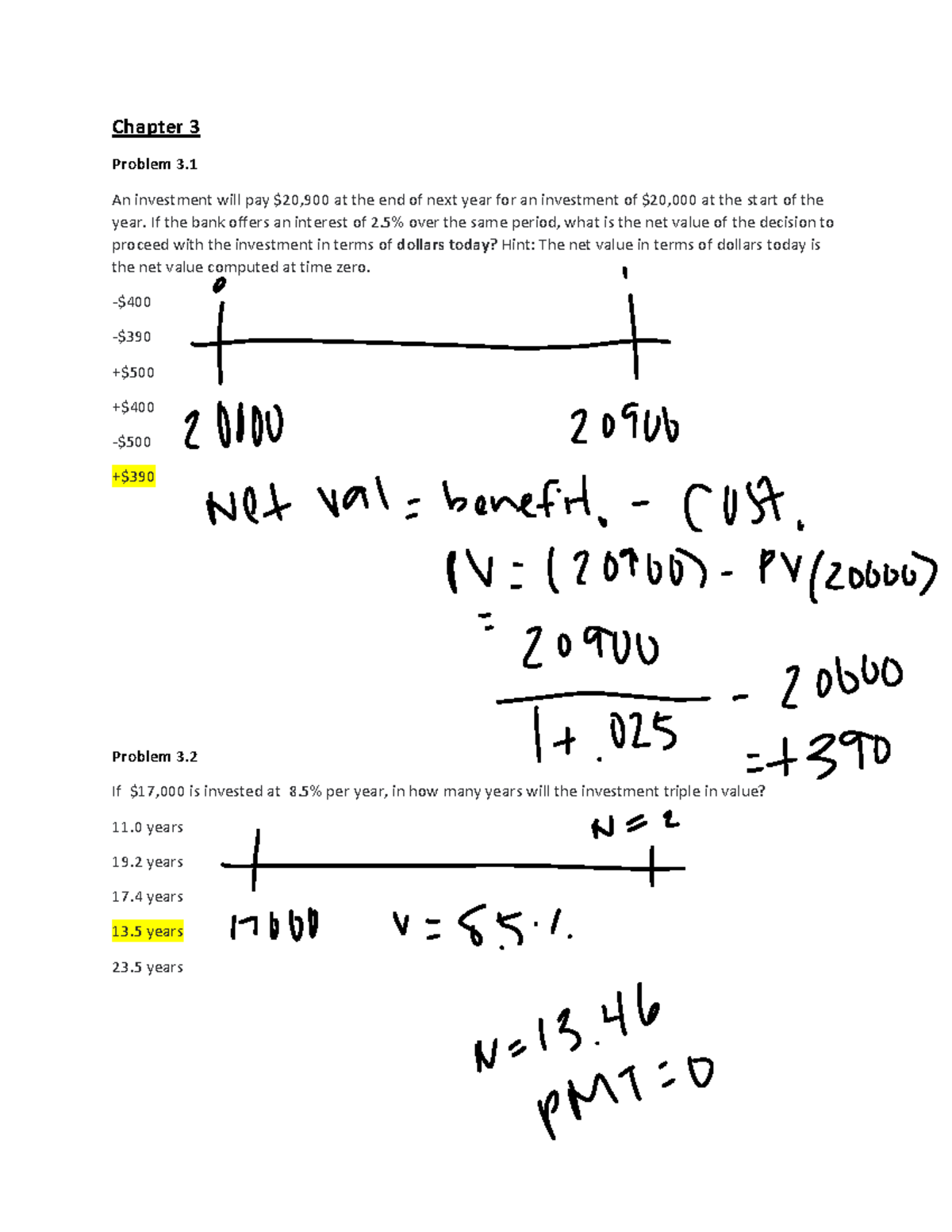 Exam 1 ZOOM Chapter 3 and part of 4 - Chapter 3 Problem 3. An ...
